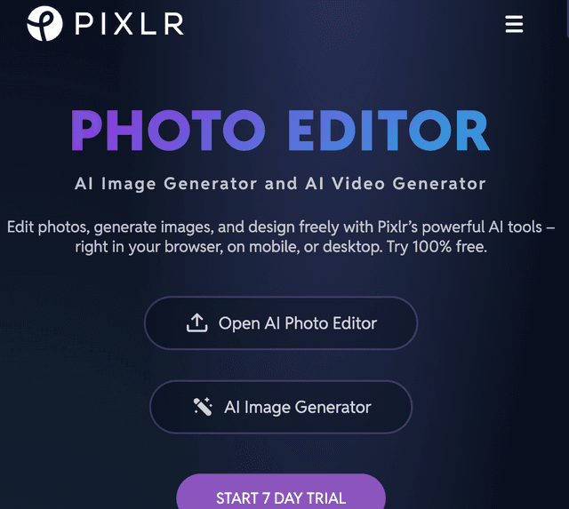 Pixlr - Free AI Photo Editor & Image Generator in Browser