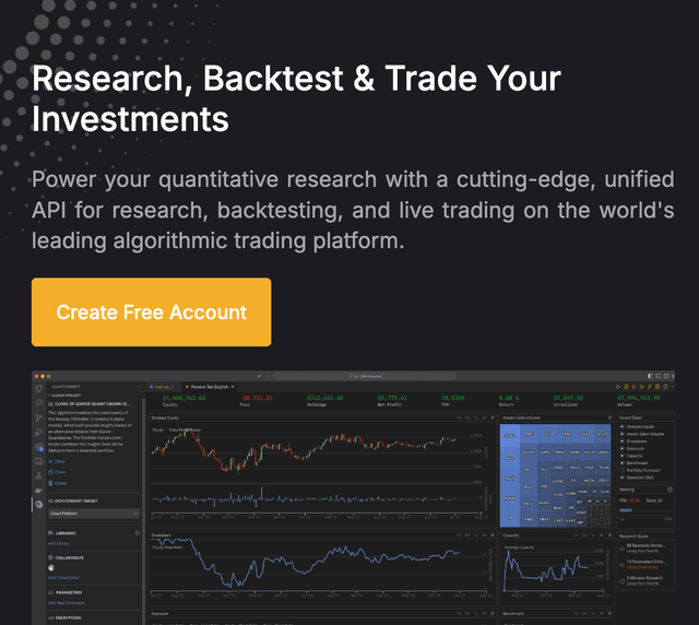 QuantConnect - Algorithmic trading with AI tools